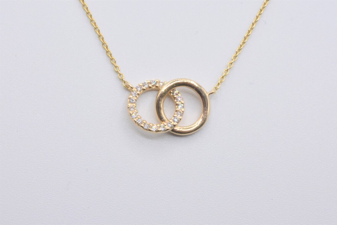 Interlocking Circle Necklace in 14kt Gold Ready to Ship Gift - Etsy