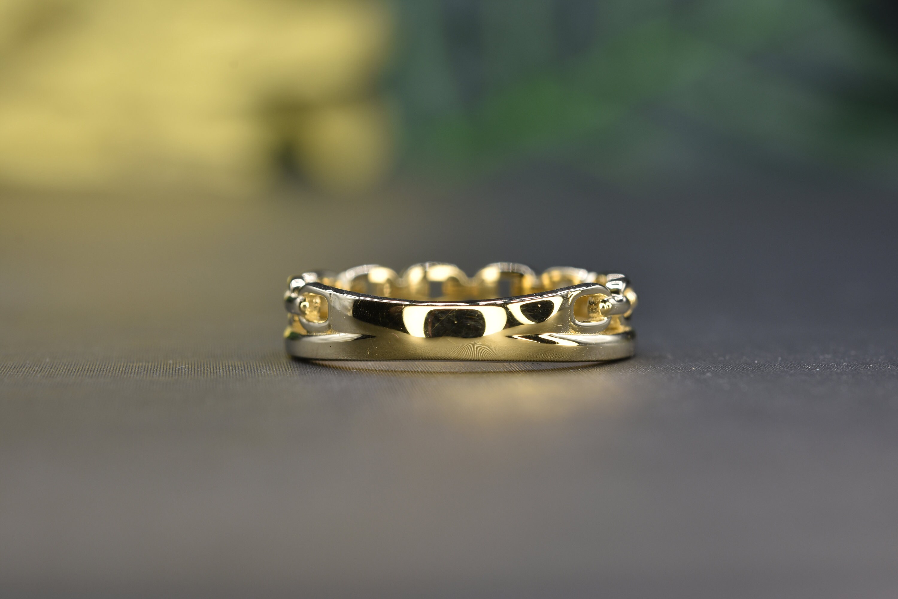 DIAMOND CHAIN DOUBLE Ring Gold Chain Ring Link Chain Ring - Etsy
