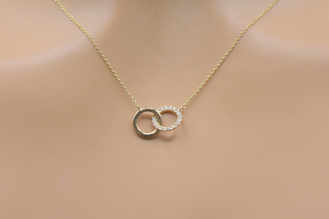 Interlocking Circle Necklace in 14kt Gold Ready to Ship Gift - Etsy