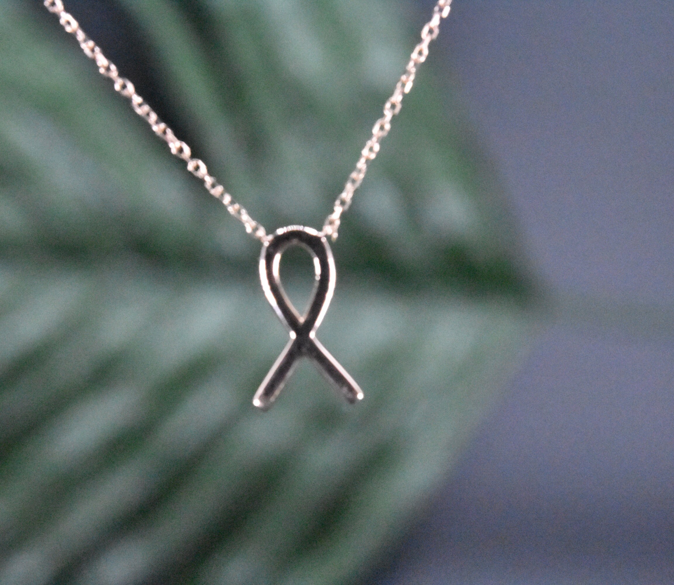 Breast Cancer Awareness Necklace Diamond Solid 14kt Gold | Etsy