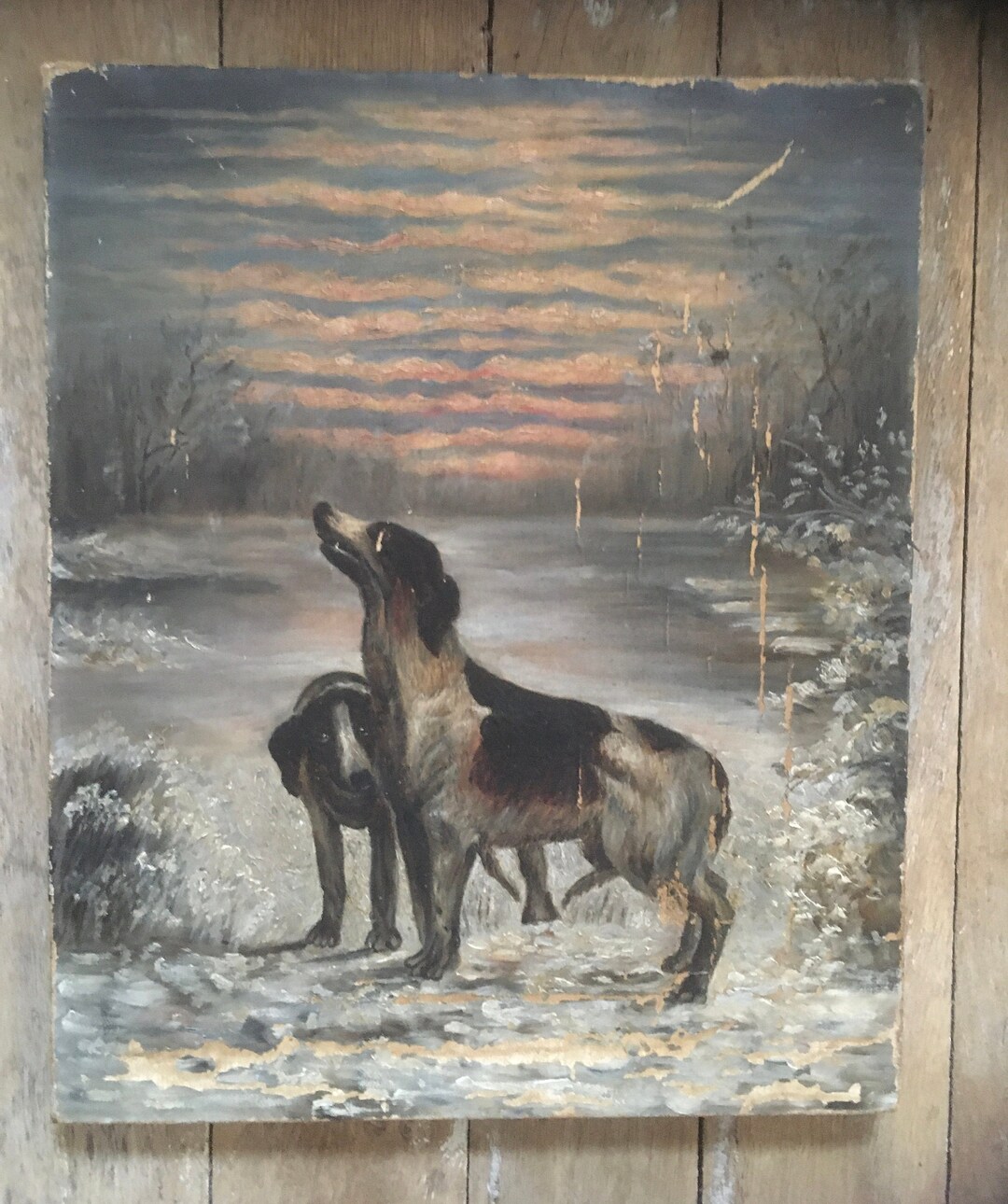 Antique American Hunting Scene. Oil on Canvas. - Etsy