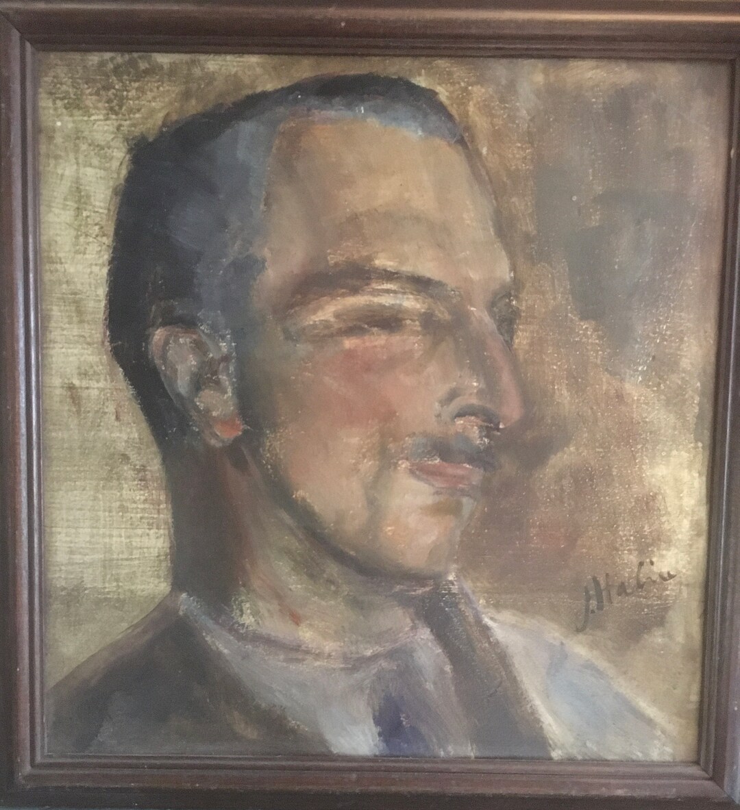 Portrait of Emile Halin, 1937. Oil on Board. - Etsy