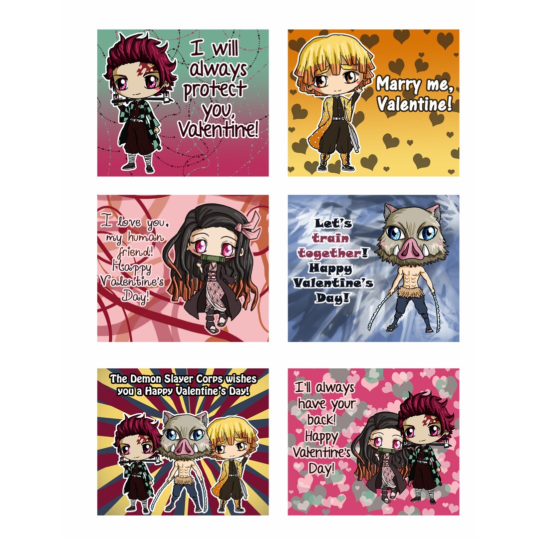 Digital Download Chibi Demon Anime Inspired Valentine Cards - Etsy