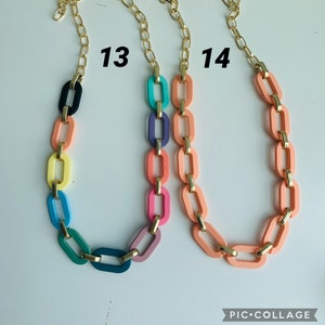 Colorful Acrylic Chain Necklace, Long Chain Necklace, Thick Chain ...