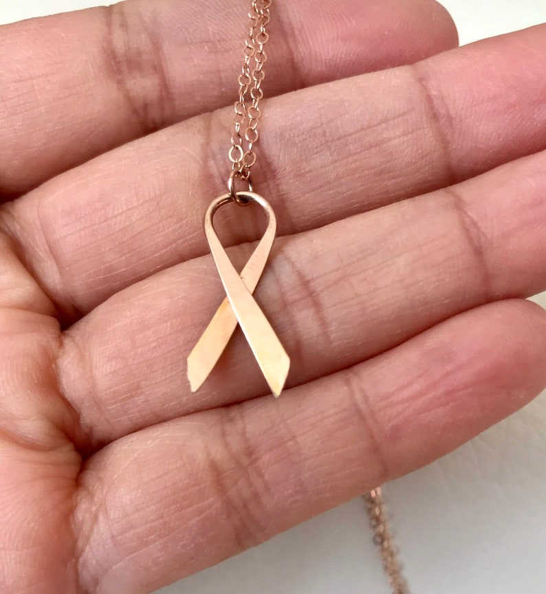 Breast Cancer Awareness Ribbon Necklace- Sterling Silver Ribbon ...