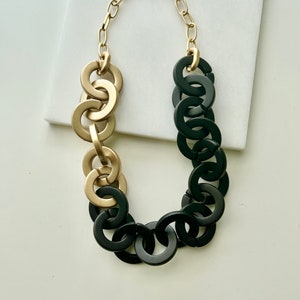 Acrylic Chain Necklace, Acrylic Link Necklace, Gold Chain Necklace ...