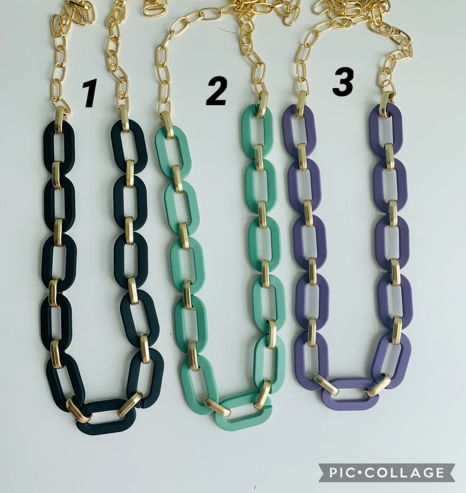 Colorful Acrylic Chain Necklace, Long Chain Necklace, Thick Chain ...