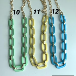Colorful Acrylic Chain Necklace, Long Chain Necklace, Thick Chain ...