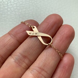 Personalized Breast Cancer Awareness Ribbon Necklace Sideways Ribbon ...