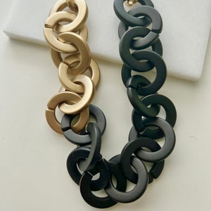 Acrylic Chain Necklace, Acrylic Link Necklace, Gold Chain Necklace ...