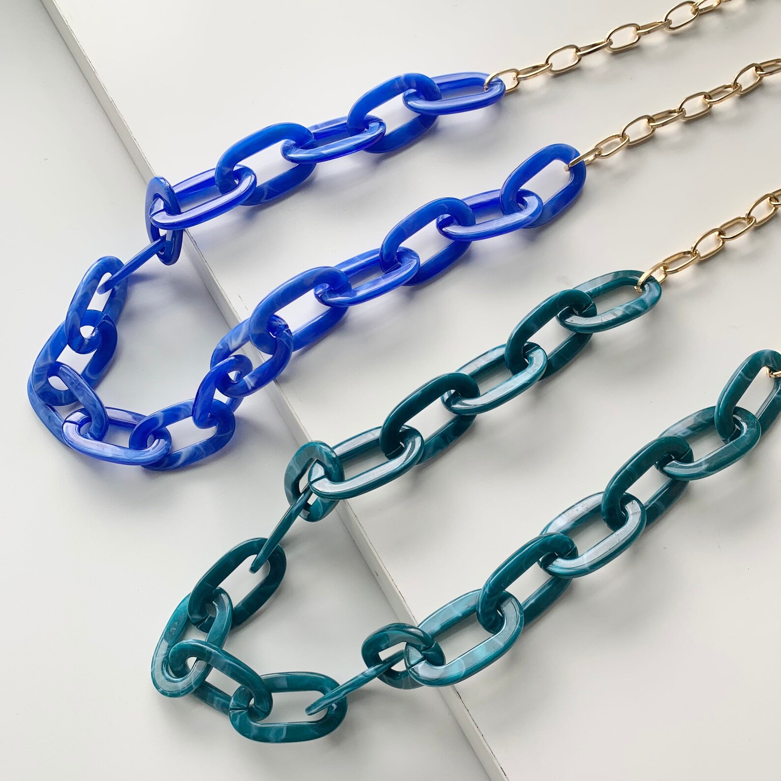 Chunky Chain Necklace Acrylic Link Necklace Long Chain | Etsy