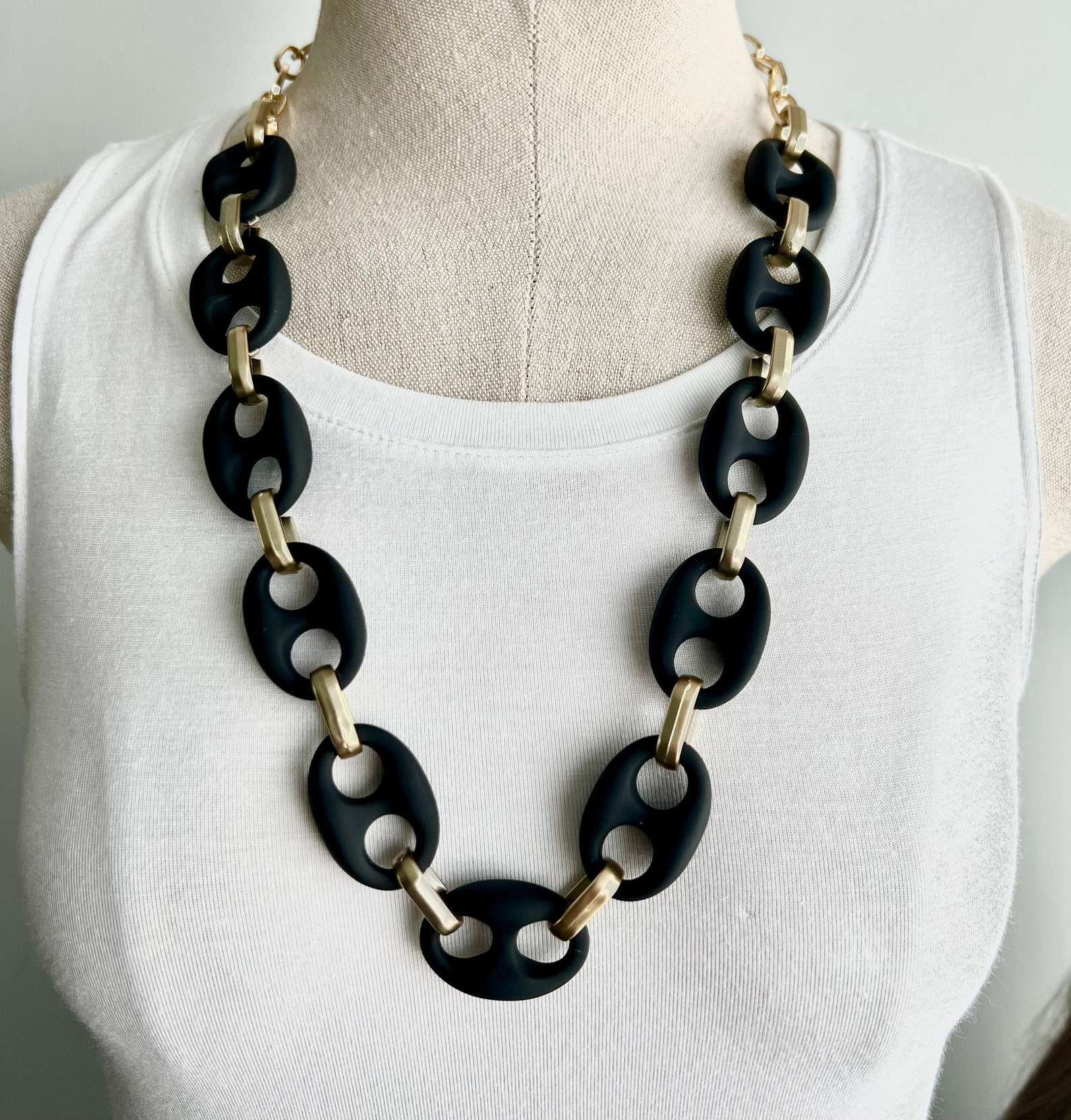 Chunky Chain Necklace Acrylic Link Necklace Long Chain - Etsy