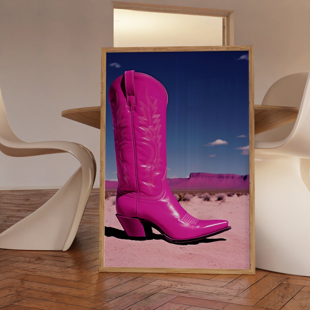 Hot Pink Cowboy Boot Wall Art (digital Download) - Etsy