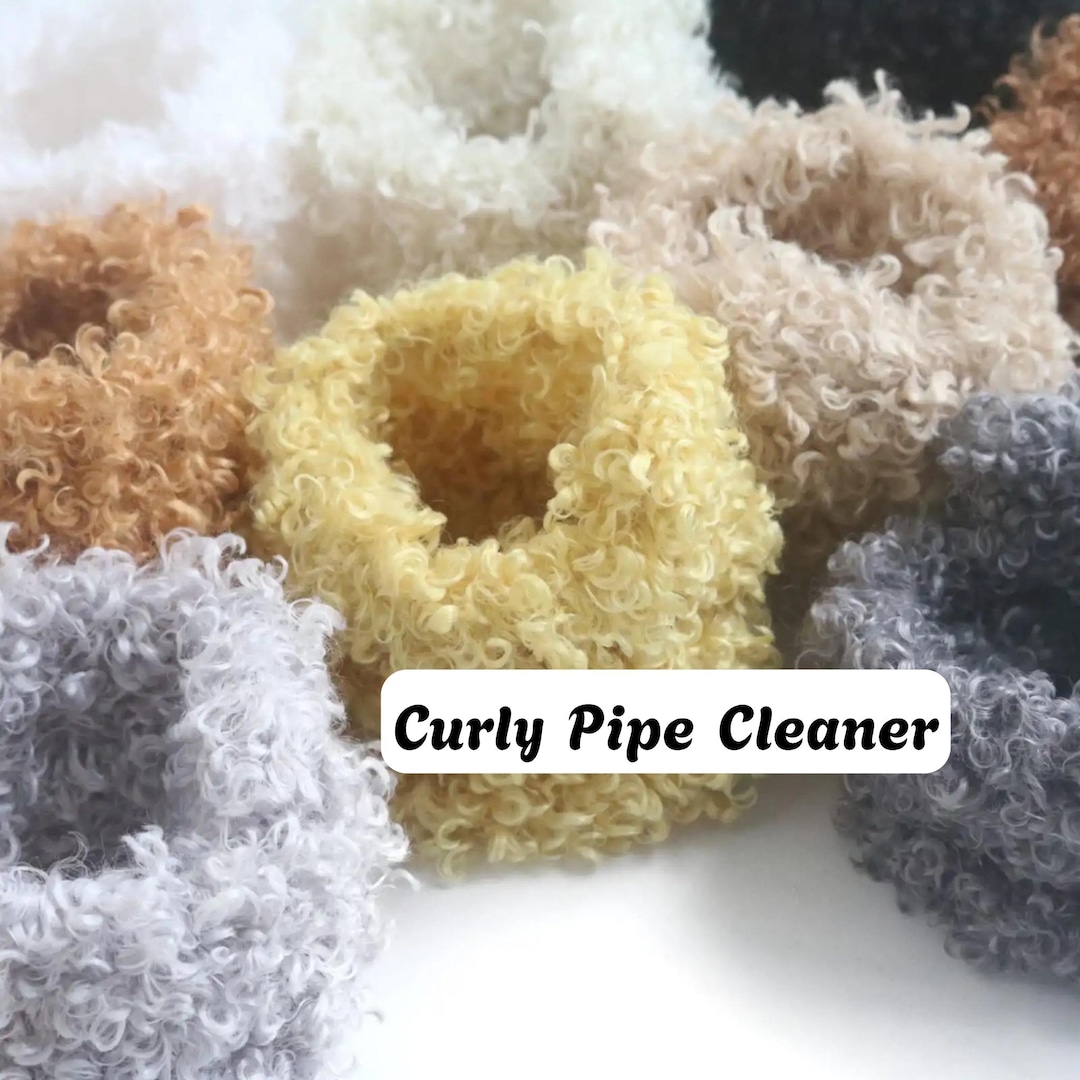 2pcs Curly Pipe Cleaner for Craft, Fuzzy Jumbo Chenille Stems Twisted ...