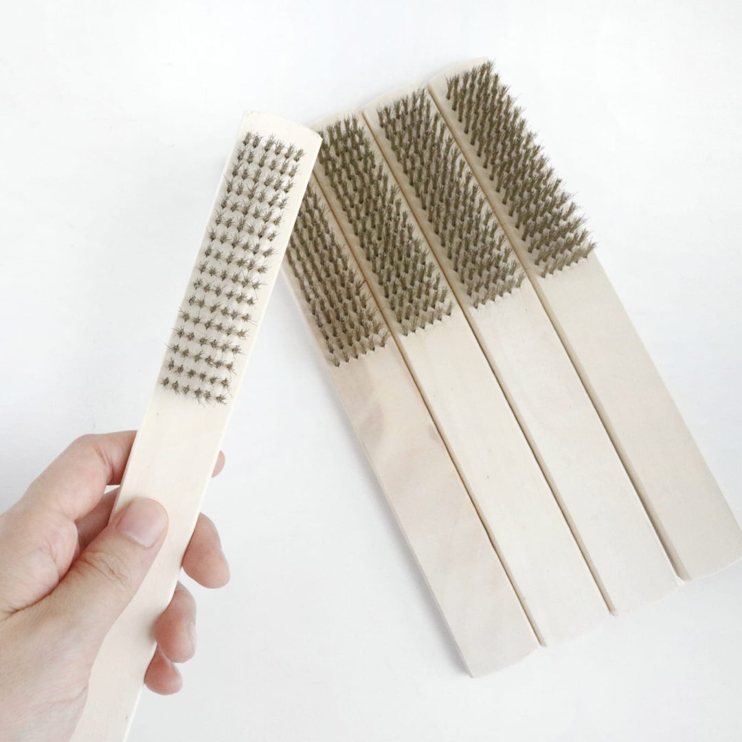 Brass Brush Wooden Handle for Crafting Needle Felt Wire Brush Mohair ...