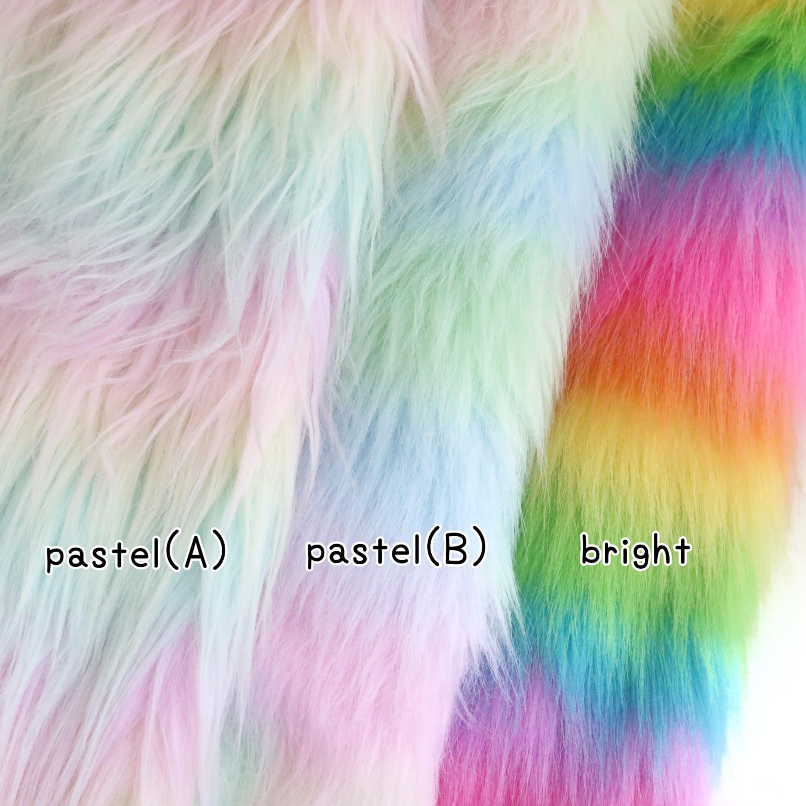 Shaggy Rainbow Fur Fabric High Pile Multiple Colors Faux Fur Fake Fur ...