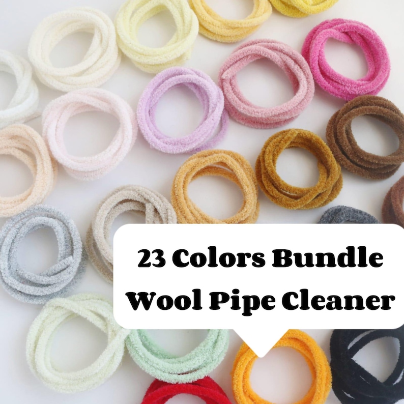 6mm Wool Pipe Cleaner Bundle Woolen Craft Chenille Stems With Wire ...