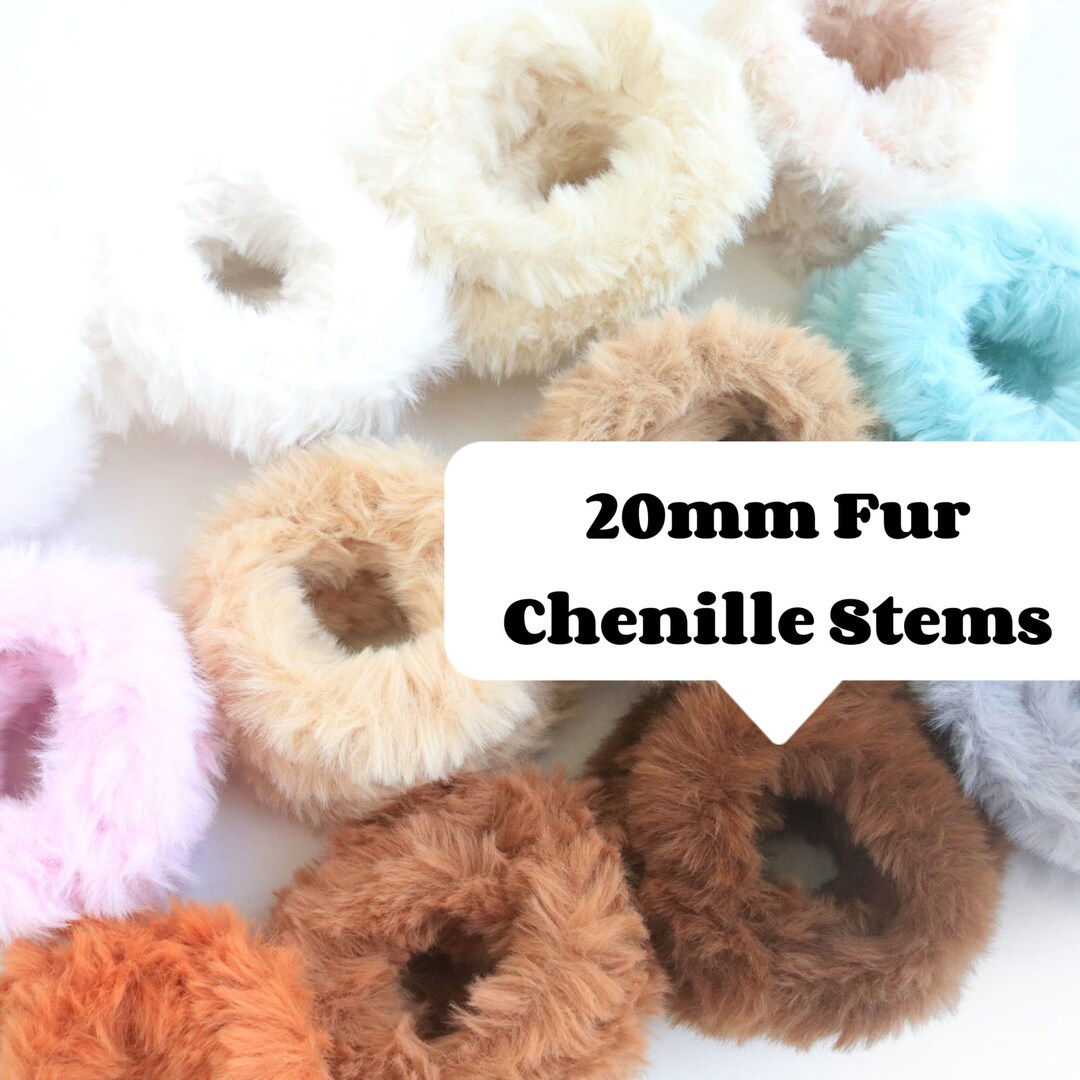 20mm Fuzzy Fur Pipe Cleaner Giant Chenille Stems Animals Tick Pipe ...