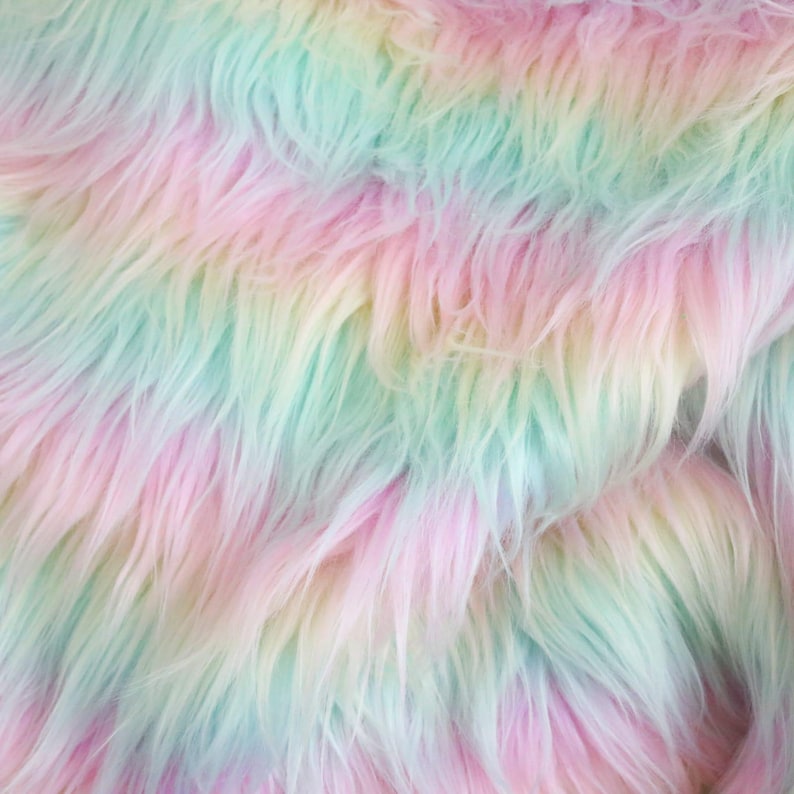 Shaggy Rainbow Fur Fabric High Pile Multiple Colors Faux Fur Fake Fur ...