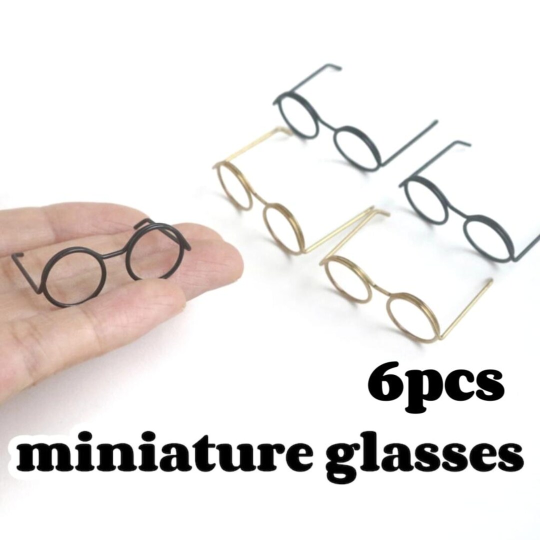6pcs-miniature Wire Glasses for Pipe Cleaner Animal Wool Felt Doll ...