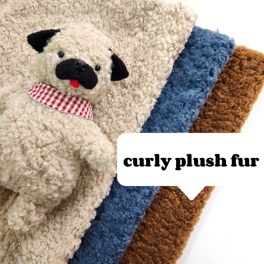 Curly Plush Fur Fabric Teddy Bear Fur Material Soft Toy Fur Short Pile ...