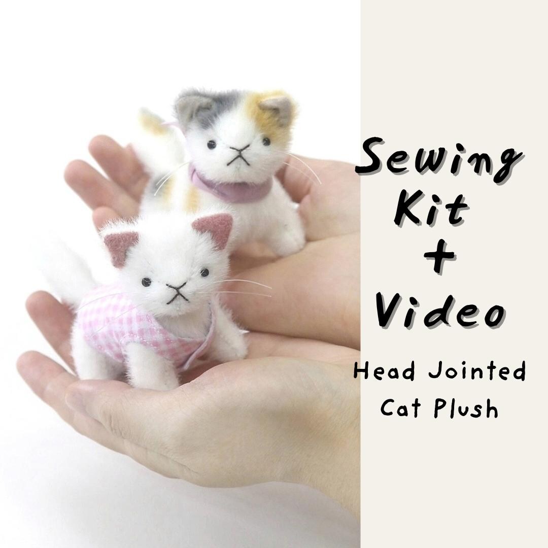Cat Sewing Kit DIY Mini Cat Plush Toy Sewing Kit Stuffed Animal Stuffed ...