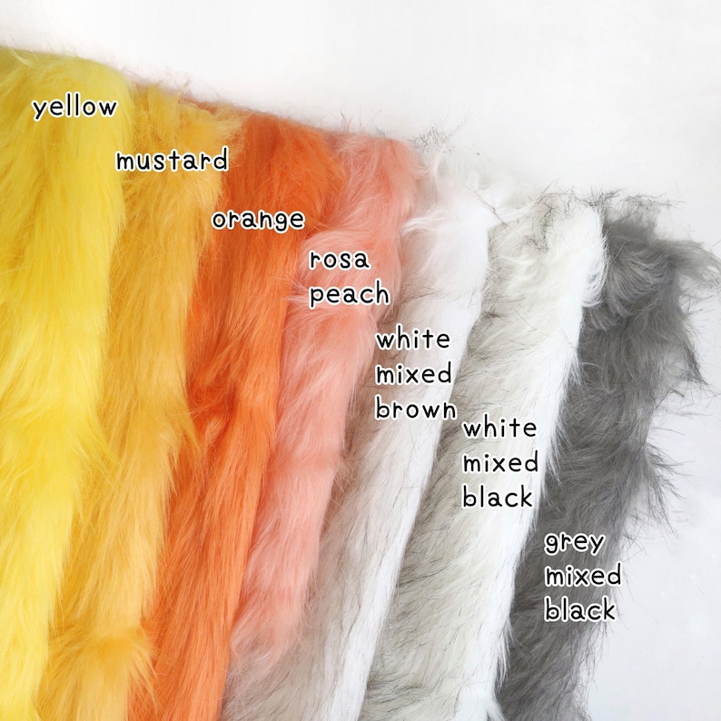 Furry Fur Fabric Long Pile Fox Fake Fur 50mm Fursuit Supplies Therian ...