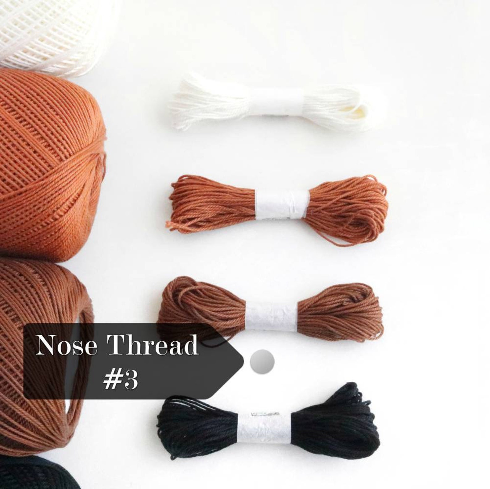 Teddy Bear Nose Thread Nose Embroidery Thread 3 White Brown | Etsy