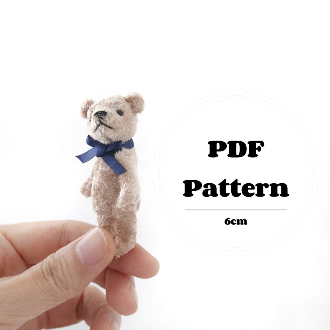 Miniature Bear Pattern to Sew Tiny Teddy Bear Sewing Pattern Mini Bear ...