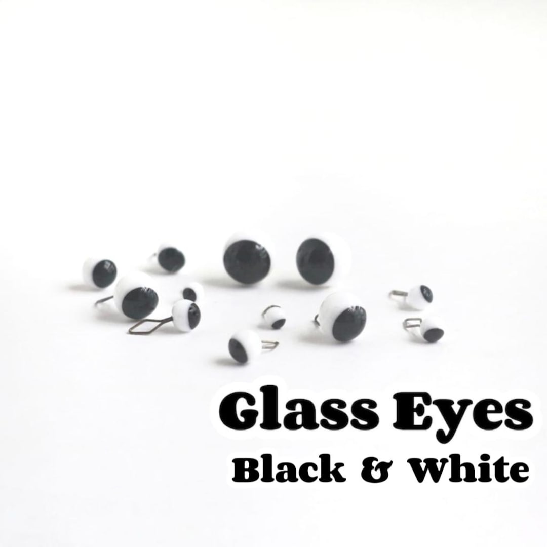 3pairs Black & White Glass Eyes Googly Teddy Bear Glass Eyes Teddy Bear Glass Eyes on Loop 3mm ...