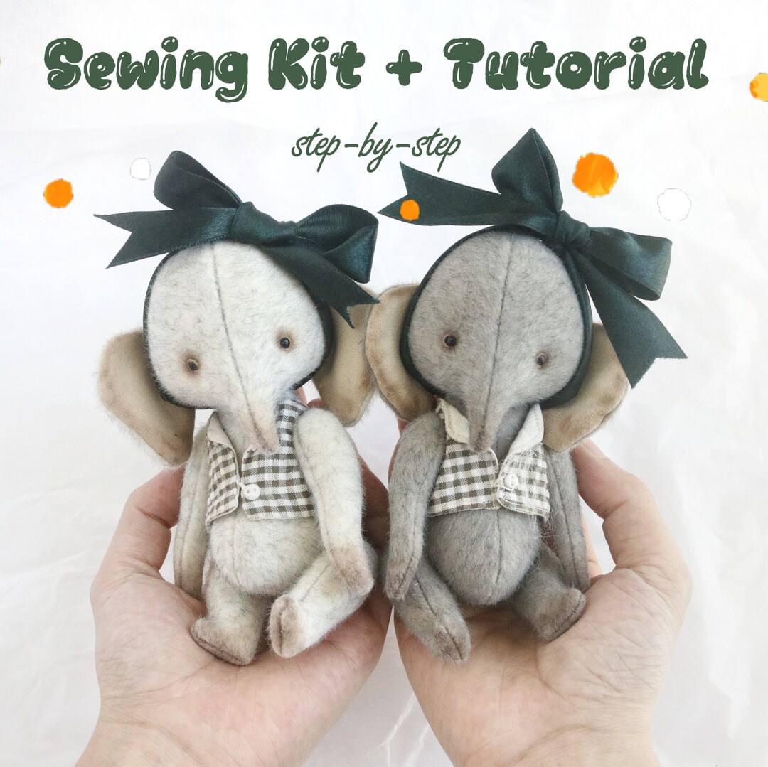 Kit-elephant Soft Toy Sewing Kit Craft Kit Artist Teddy Elephant PDF ...