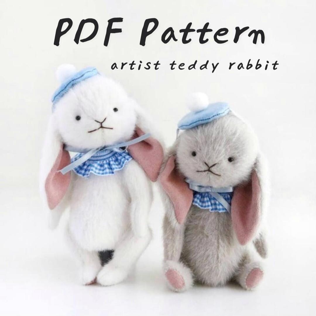 Teddy Rabbit Sewing Pattern Rabbit Plush Toy Pattern to Sew Artist ...
