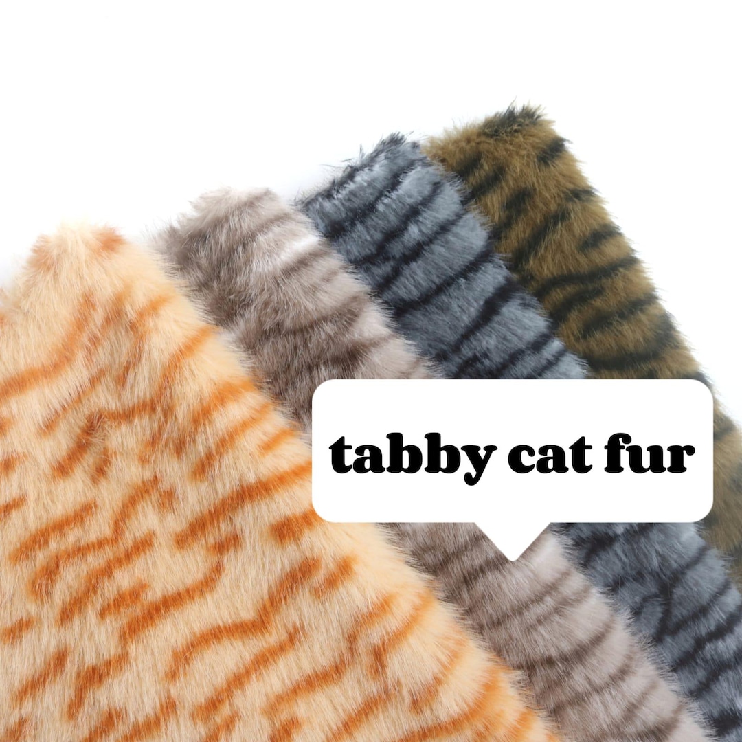 Realistic Cat Fur Fabric Ginger Tabby Pattern Fur Fabric Cat Fur in ...