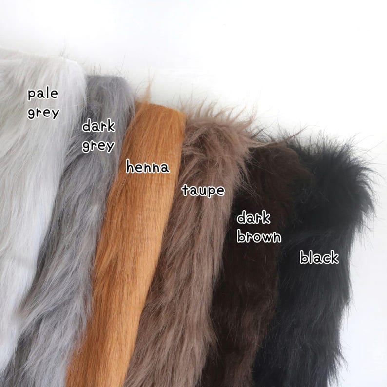 Furry Fur Fabric Long Pile Fox Fake Fur 50mm Fursuit Supplies Therian ...