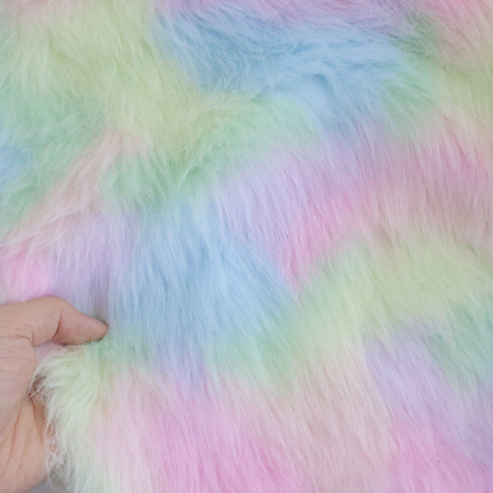 Shaggy Rainbow Fur Fabric High Pile Multiple Colors Faux Fur Fake Fur ...