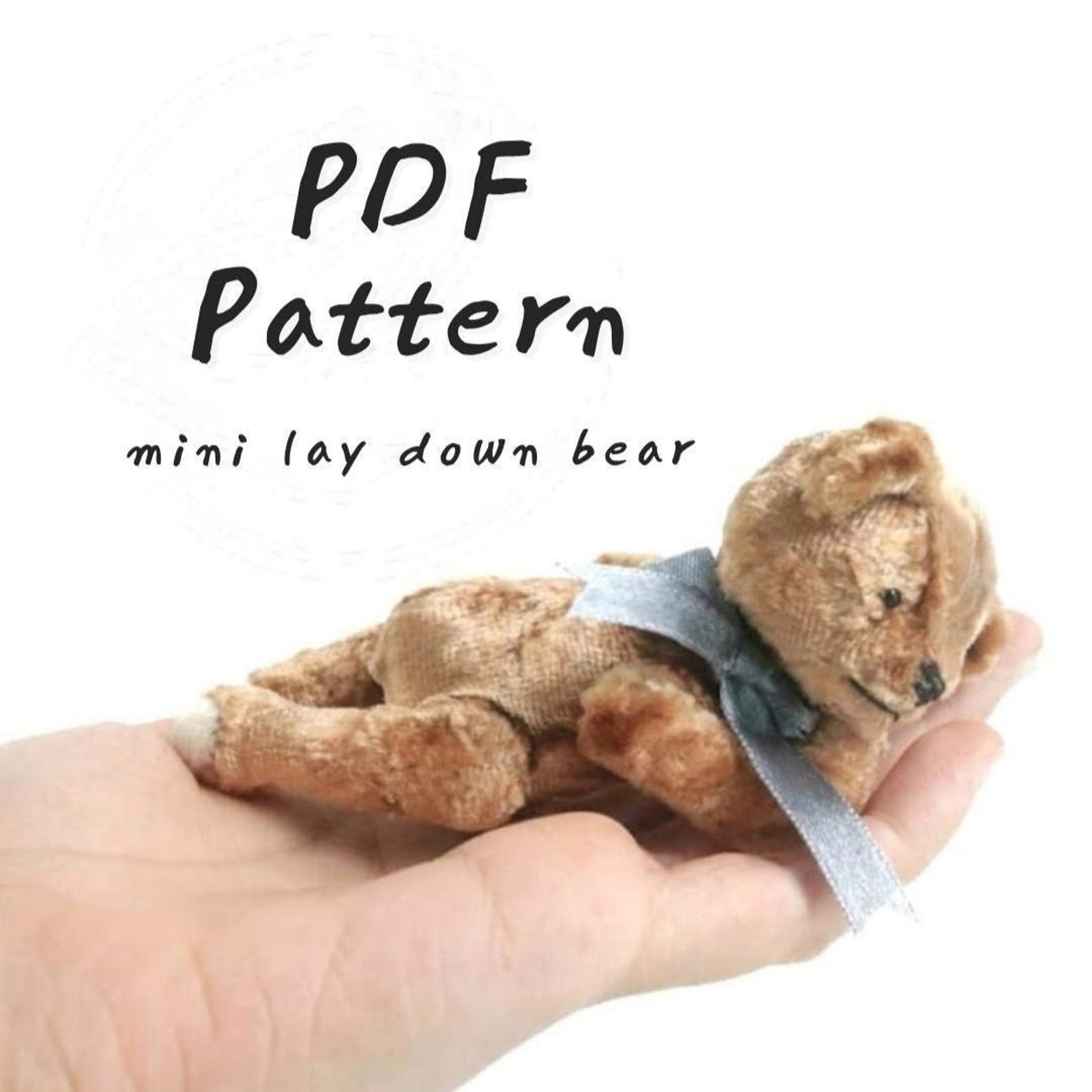 Lay Down Bear Sewing Pattern Mini Bear Pattern to Sew Artist Teddy Bear ...