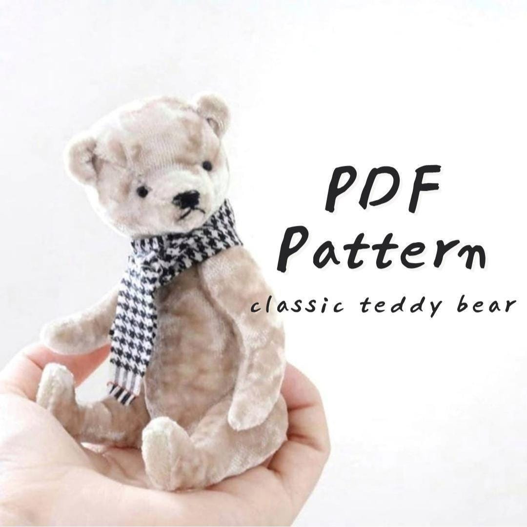 Classic Teddy Bear Sewing Pattern Artist Teddy Bear Pattern to Sew Mini ...