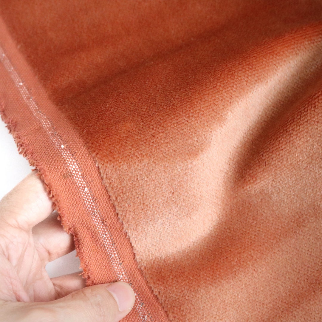 Faux Mohair Fabric Short Pile Mini Bear Fabric Orange Plush Felt Fabric ...