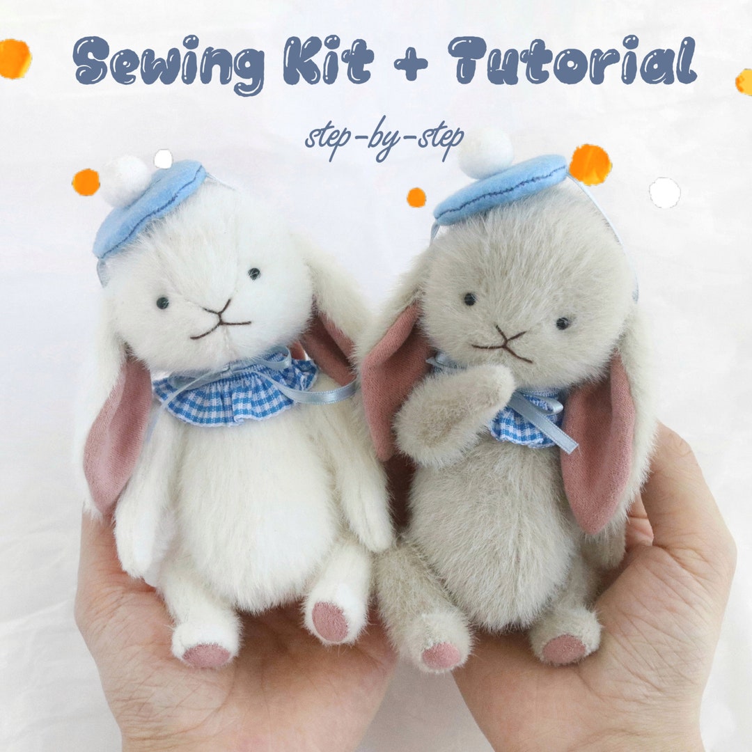 Kit-teddy Rabbit Craft Kit With Tutorial DIY Material Kit Teddy Bunny ...