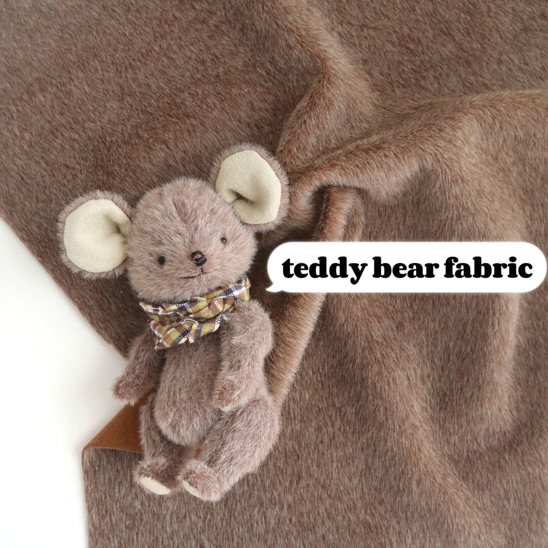 Brown Teddy Bear Fabric Long Pile Mini Bear Fabric Sassy Bear Fabric ...