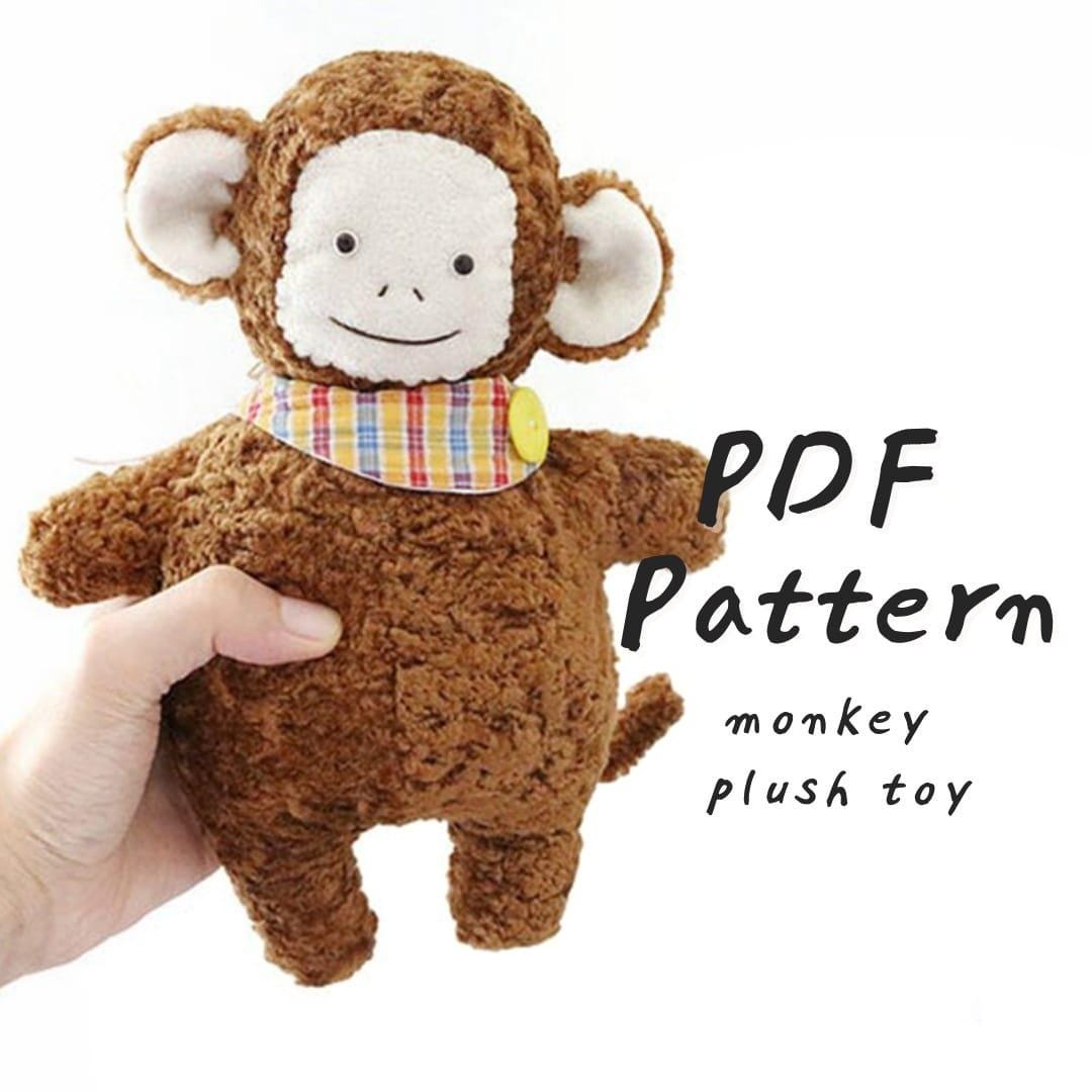 Monkey Sewing Pattern DIY Monkey Plush Toy Pattern Monkey Stuffed ...