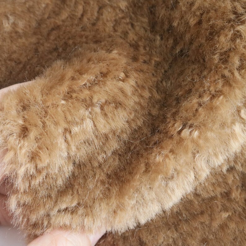 Fuzzy Teddy Bear Fur Fabric Fluffy Plush Fur Material Curly Minky Fur ...