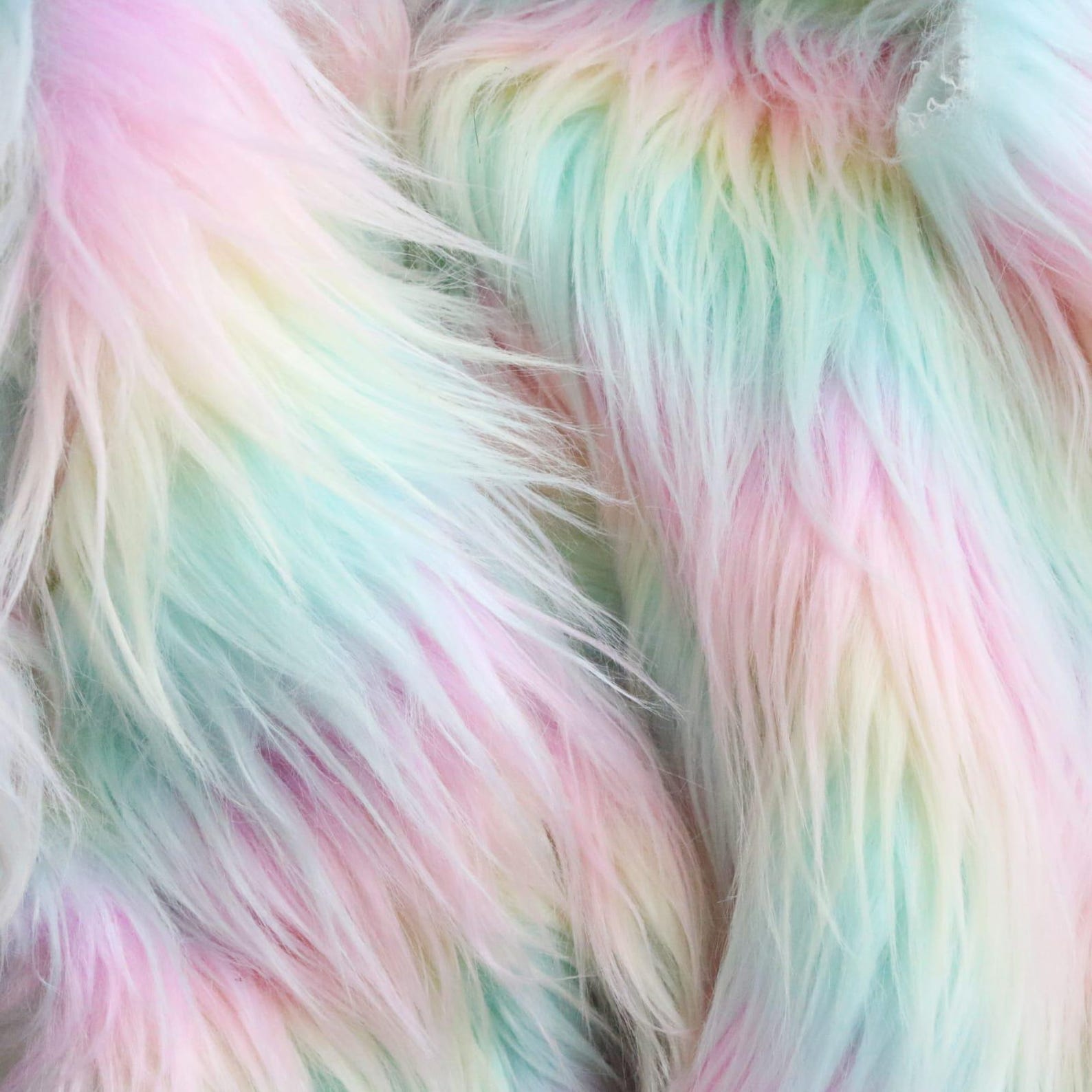 Shaggy Rainbow Fur Fabric High Pile Multiple Colors Faux Fur Fake Fur ...