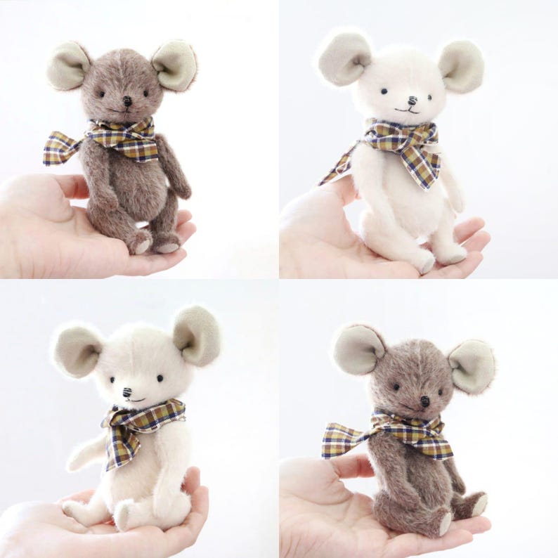 Teddy Mouse Sewing Kit Mice Plushie Craft Kit With Sewing Pattern and ...