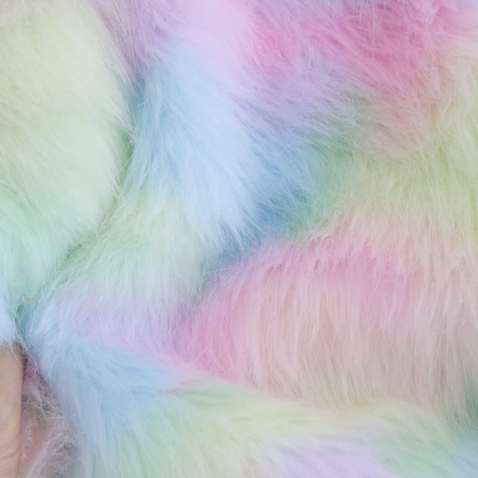 Shaggy Rainbow Fur Fabric High Pile Multiple Colors Faux Fur Fake Fur ...