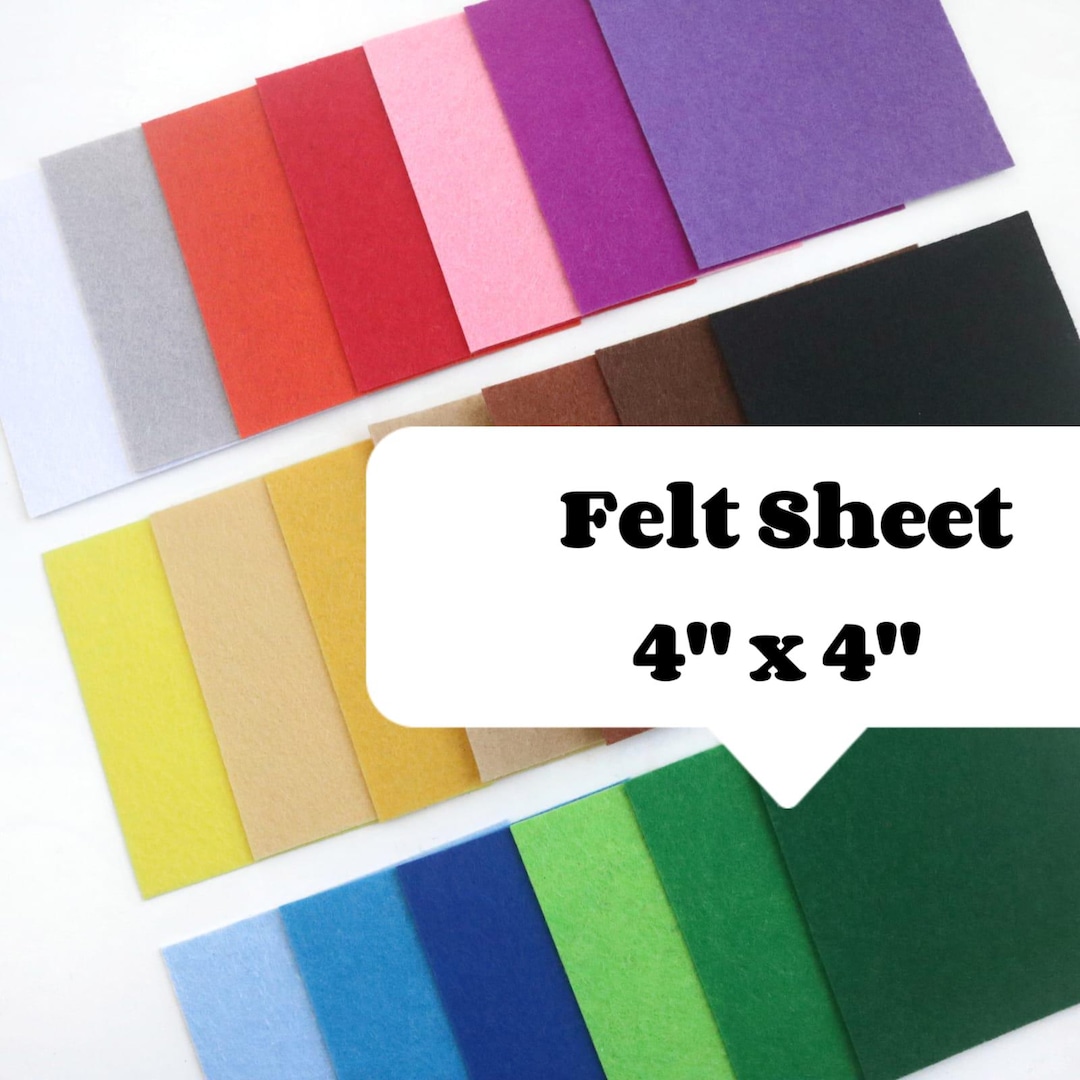 20 Colors Assortment Craft Felt Sheet Small Cut Felt Sheets 1mm Stiff ...