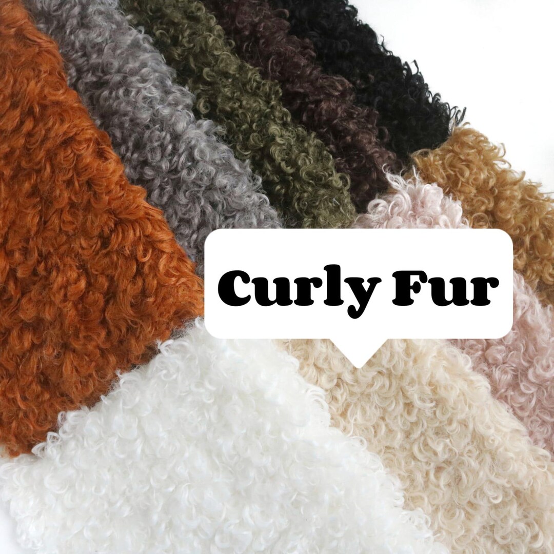 Soft Curly Teddy Bear Fur Fabric Curly Faux Fur Curly Pile Plushie ...