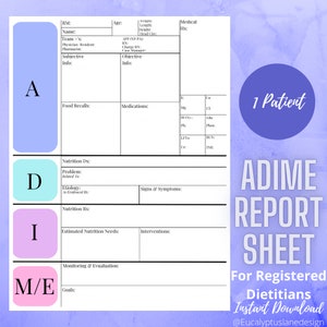 PRINTABLE Report Sheet Registered Dietitian/ Dietetic Student ...