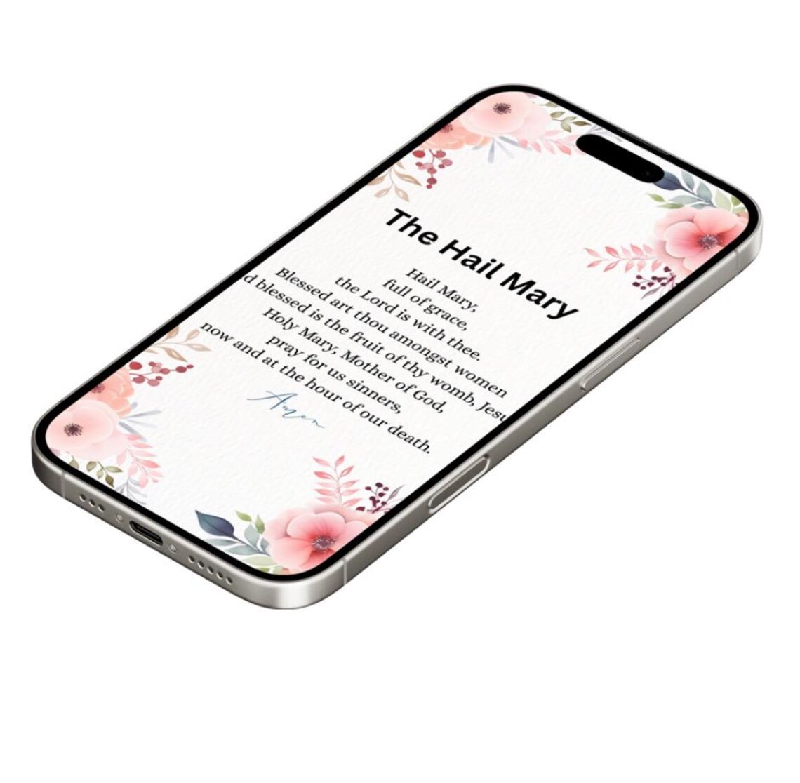 Hail Mary Digital Prayer Card - Etsy