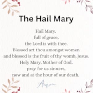 Hail Mary Digital Prayer Card - Etsy